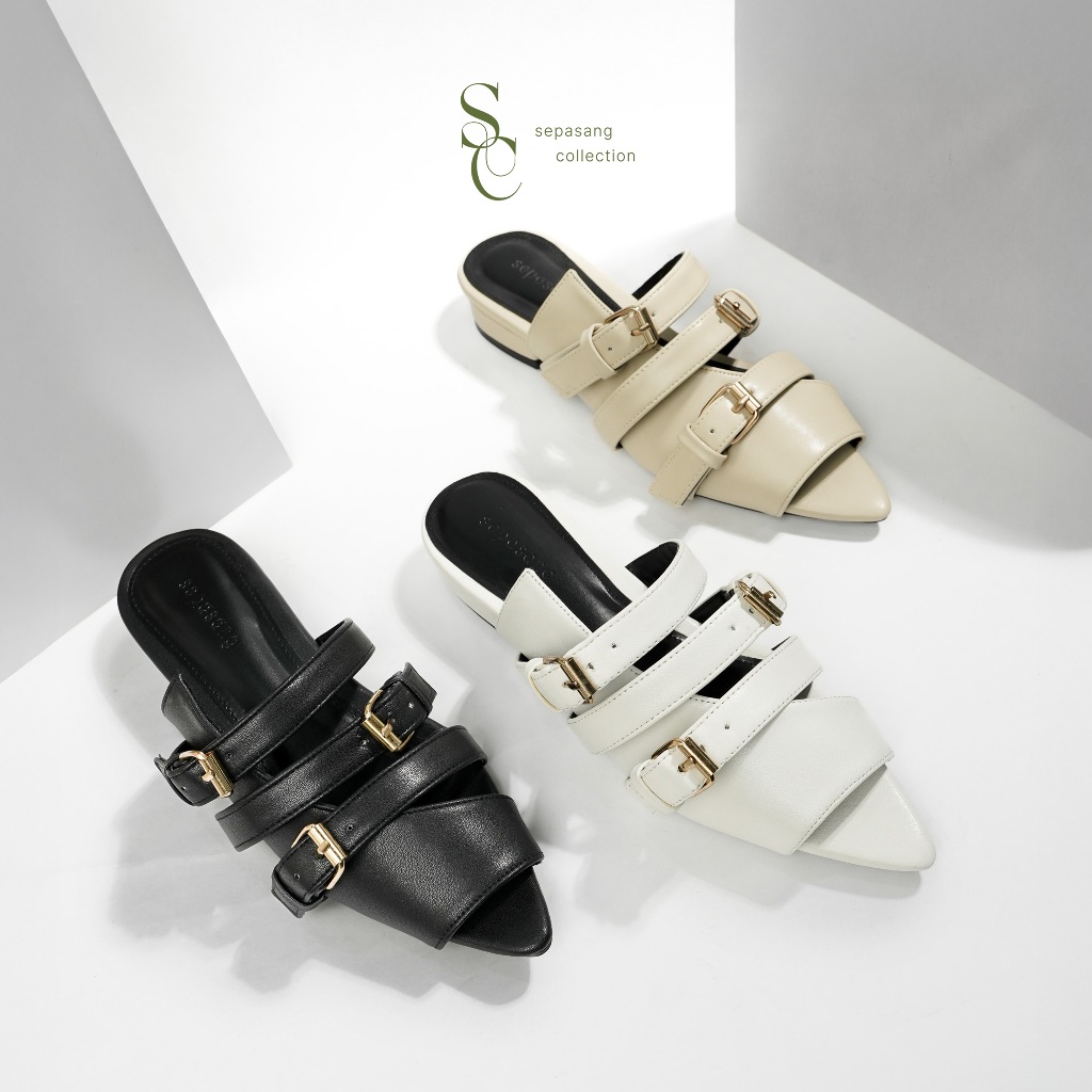 Jual SEPASANG COLLECTION Stacy Mules Wanita Heels Hak 3cm | Shopee ...