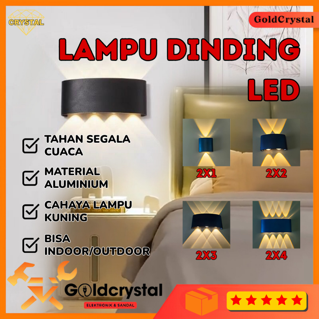 Jual Lampu Dinding 2 sisi 2X1/2/3/4 LED Pilar Lampu Hias Taman Lampu Tempel Dekorsi Outdoor ...