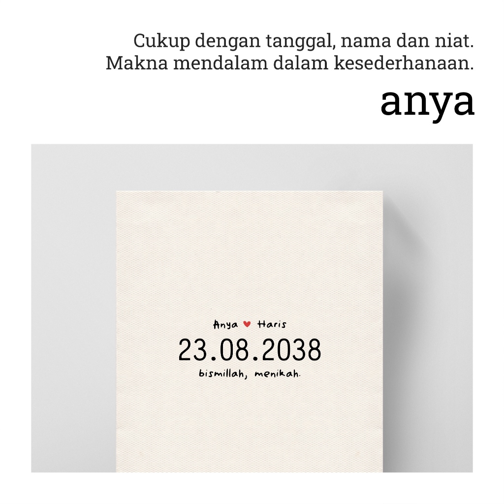 Jual Undangan Nikah Simpel, Estetik & Bermakna, Gaya Minimalis Modern ANYA by Notedo | Shopee ...