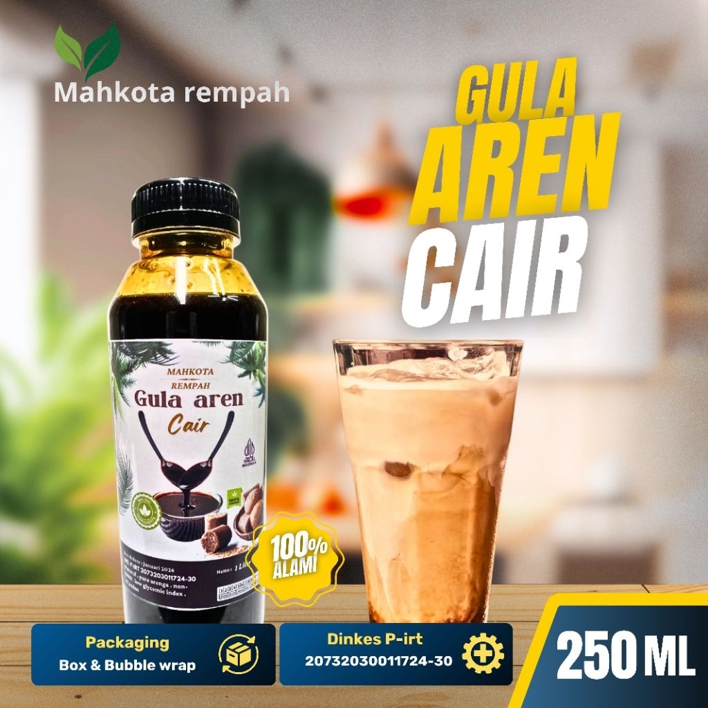 Jual Gula Aren Cair / 250 ml / Syrup Palm Sugar Organik Mahkota Rempah ...