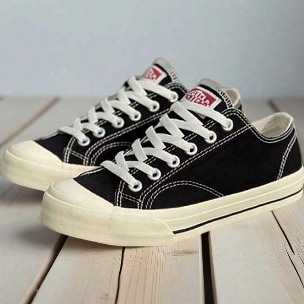 Jual Sepatu Ventela Basic Low Black White Natural 100% Original | Shopee Indonesia