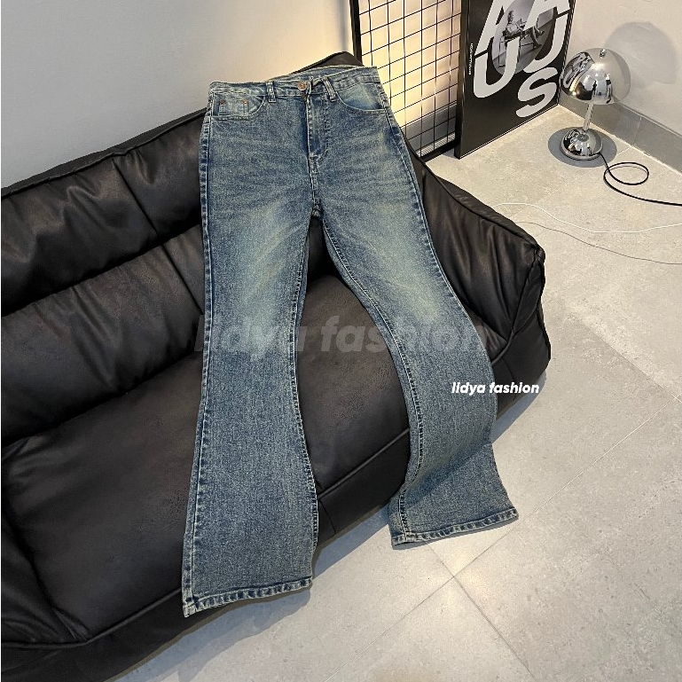 Jual LF - Highwaist Cutbray Jeans Retro 114 - Celana Jeans Cutbray ...