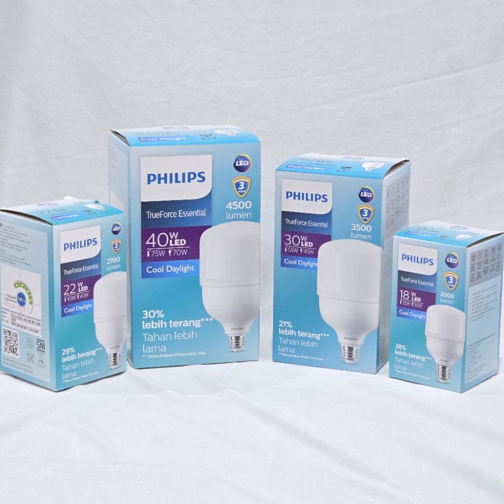 Jual PHILIPS LAMPU TrueForce ESSENTIAL 18W 22W 30W 40W / TFORCE LED E27 Jumbo Kapsul PUTIH ...