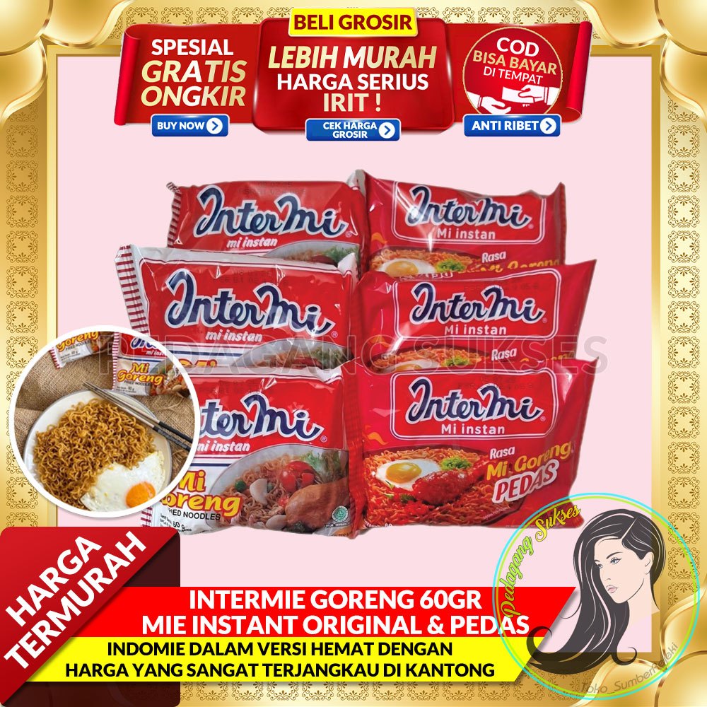 Jual INTERMIE GORENG 60GR MIE INSTANT MURAH BY INDOFOOD / MI INSTANT ...