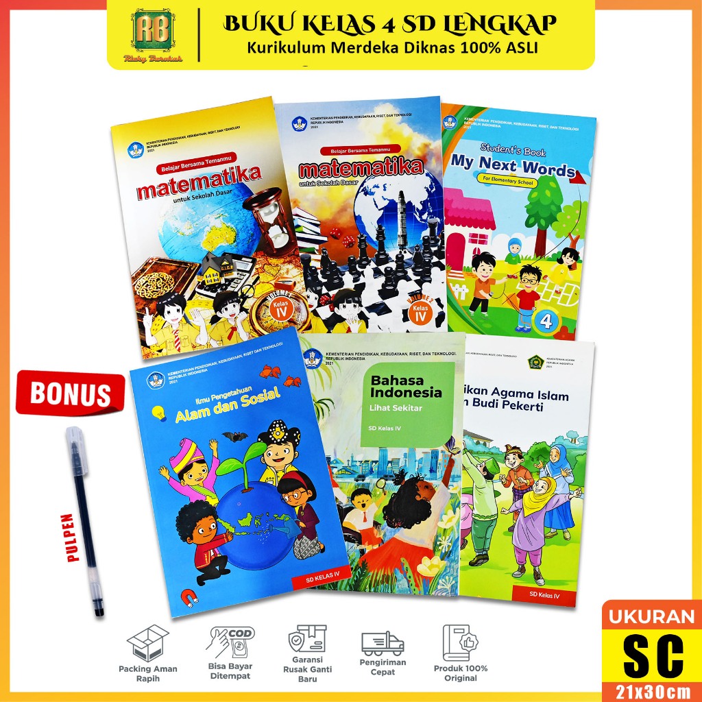 Jual Buku Kelas 4 Kurikulum Merdeka Bahasa Indonesia Kelas 4 SD, Bhs Inggris IPAS Pendidikan ...