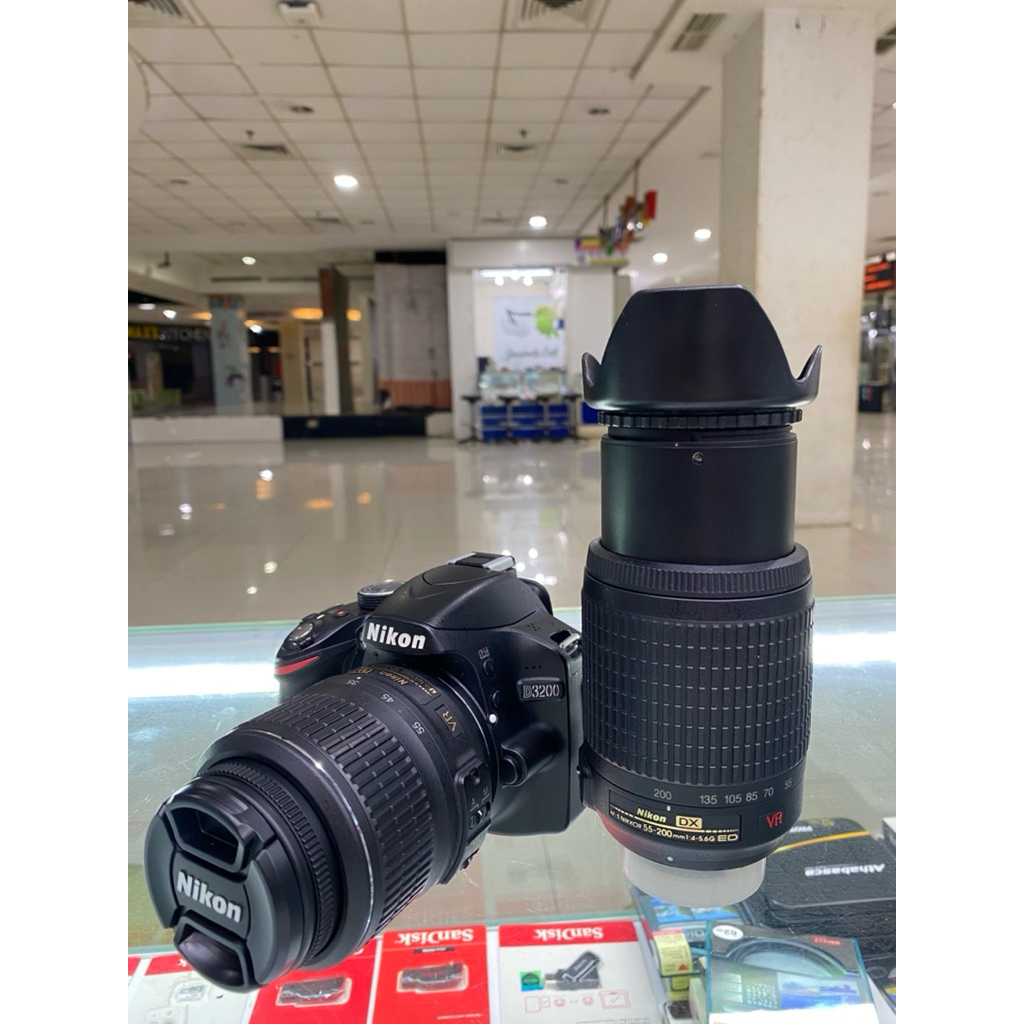 Jual CAMERA NIKON D3200 Kit 18-55MM VR DAN 55-200MM VR PROMO 2ND ...