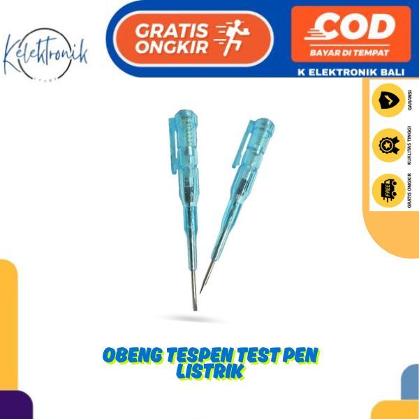 Jual Obeng Tespen Test Pen Listrik Merah Lampu Testpen Alat Arus ...