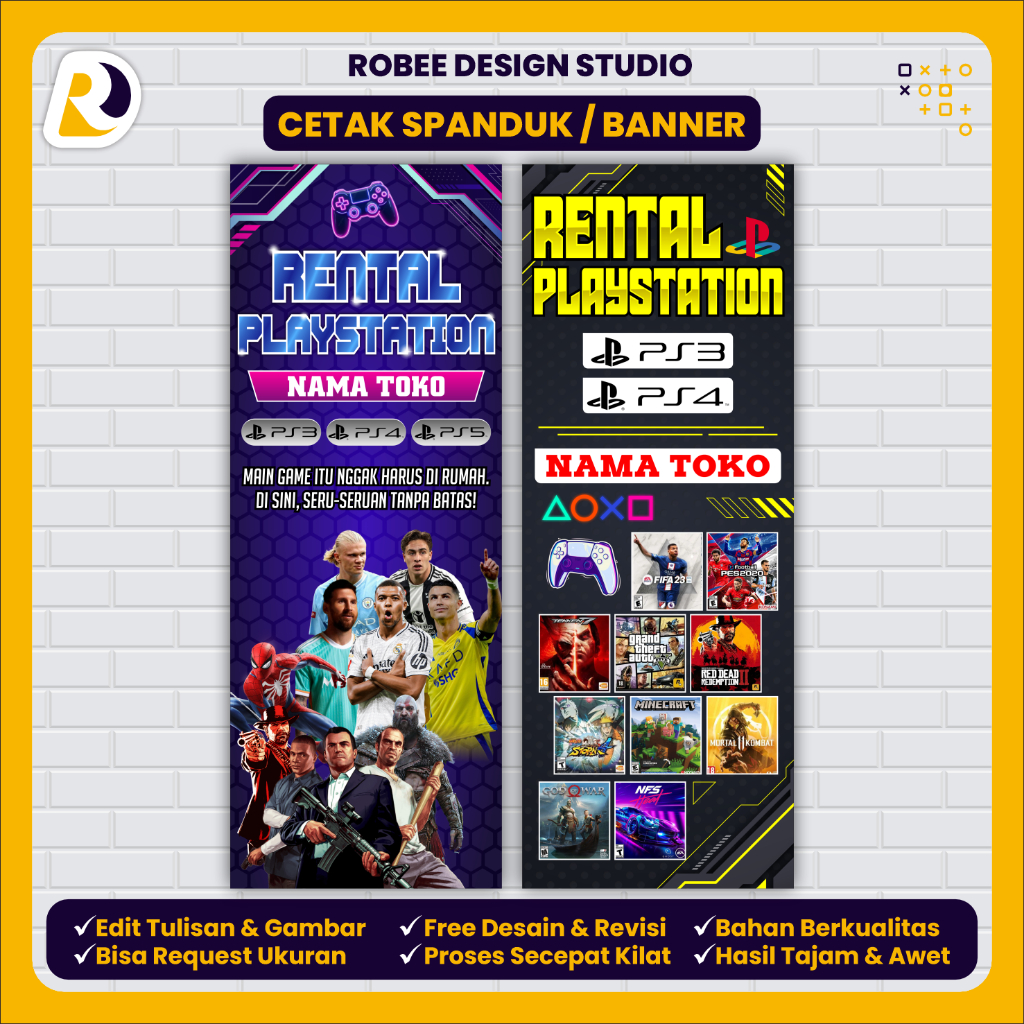 Jual Spanduk Banner Rental PS Playstation X Banner / Stand Banner ...