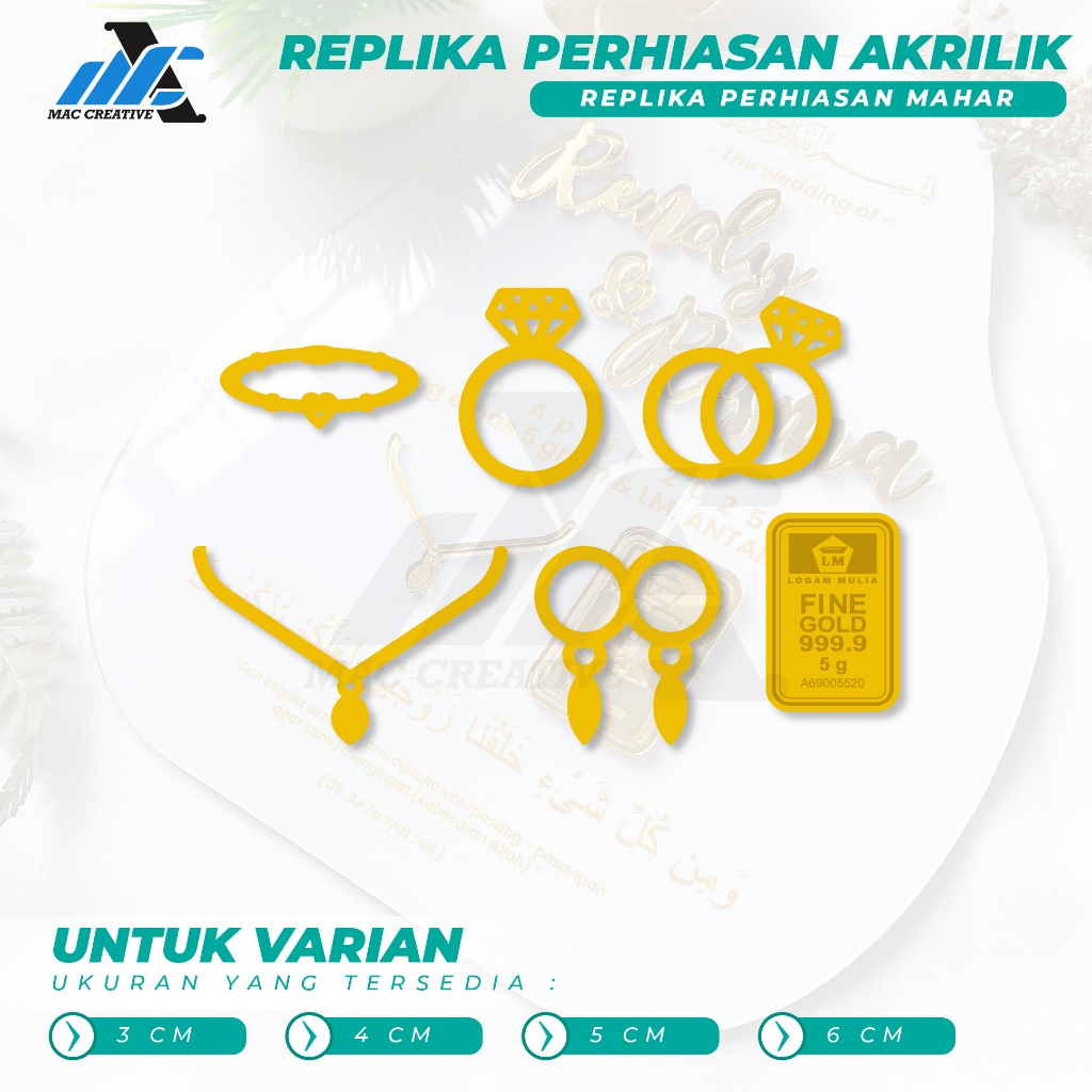 Jual Replika Set Perhiasan dan Logam Mulia Mini Bahan Akrilik Mirror ...