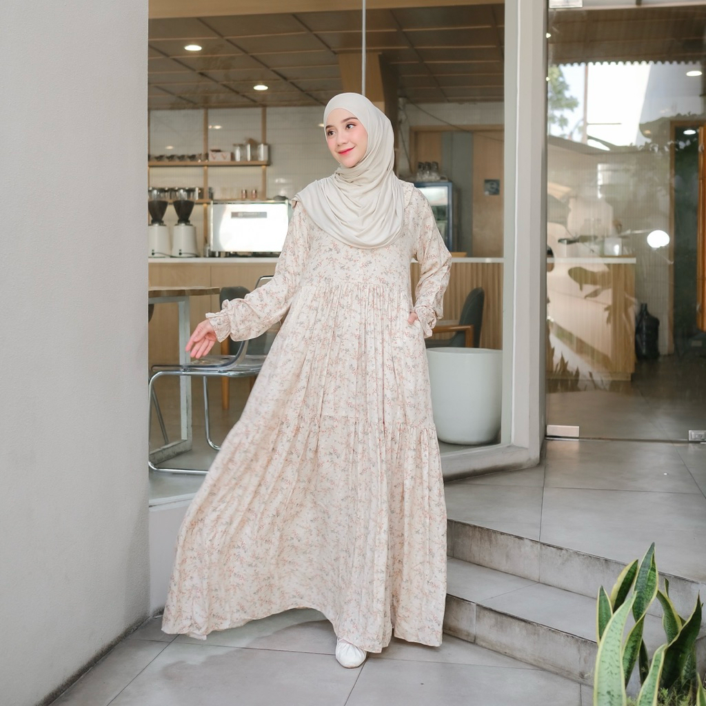 Jual Lily Homedress /Homedress Motif Bunga/ Gamis Bahan Rayon / Gamis ...