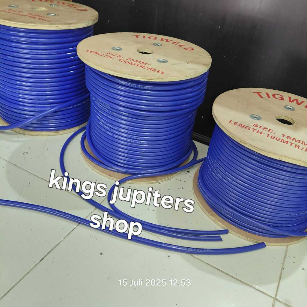 Jual 1 Meter Merk TIGWELD kabel las 25mm ORI TEMBAGA HAJAR TERUS OK ...