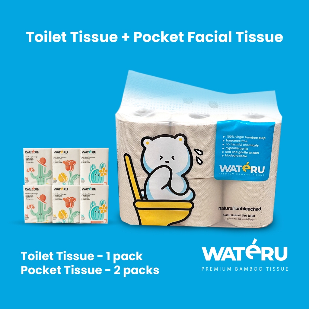 Jual 1 pack Toilet Tissue + 2 pack Pocket Facial Tissue | Natural ...