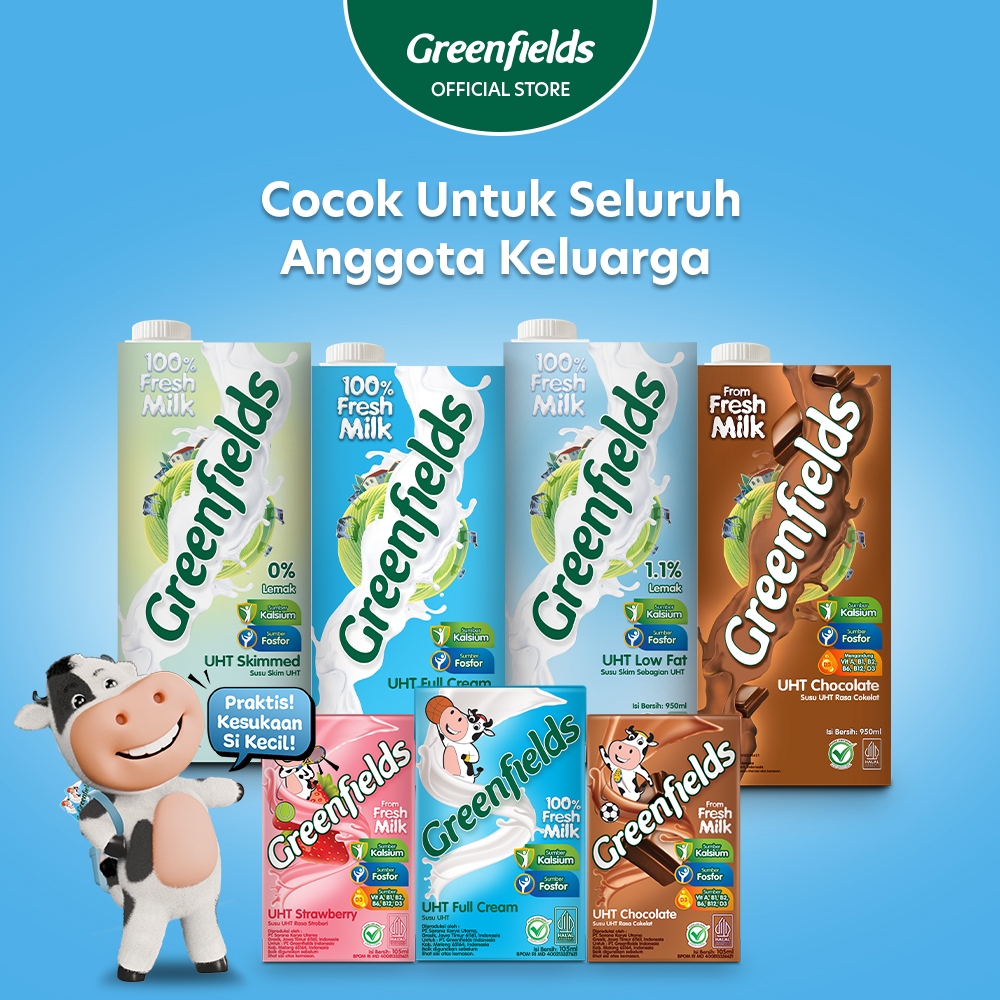 Jual [LEBIH HEMAT] Susu Greenfields UHT Full Cream 950ml x 12 pcs (1 Karton) | Shopee Indonesia