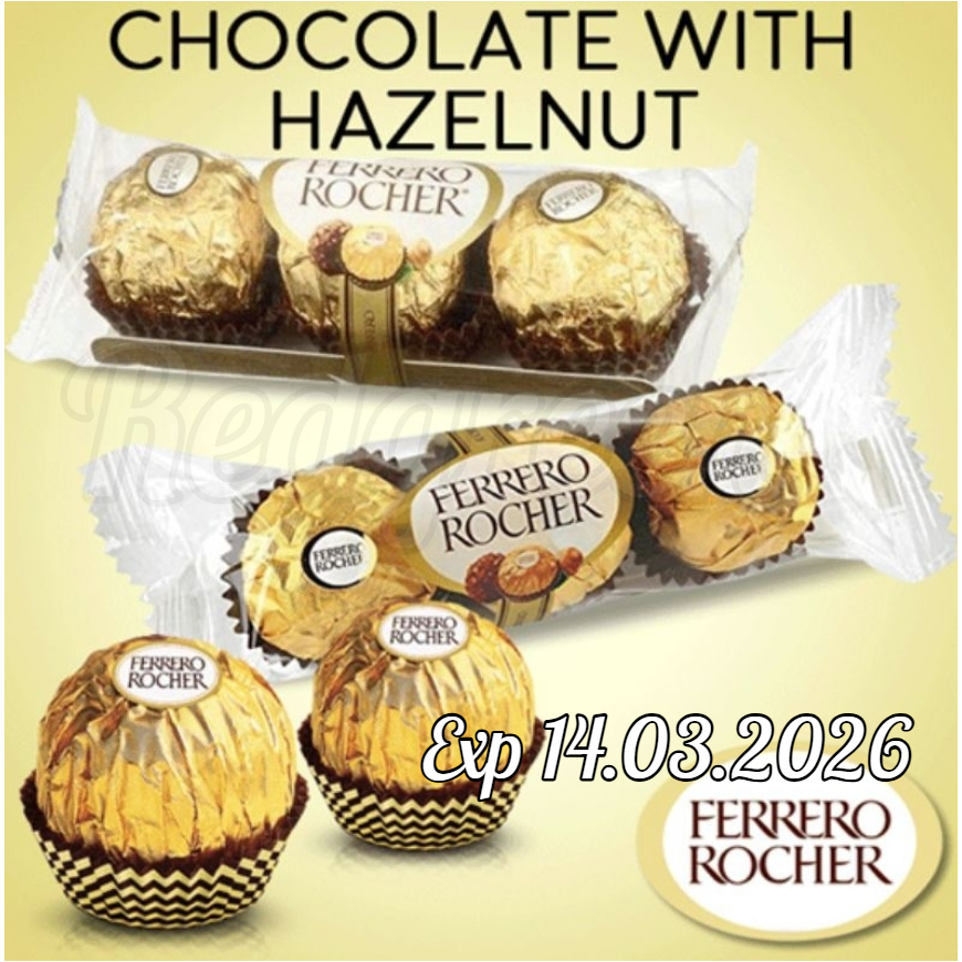 Jual Ferrero rocher T3 Cokelat Coklat Ferero T3 isi 3 Chocolate ...