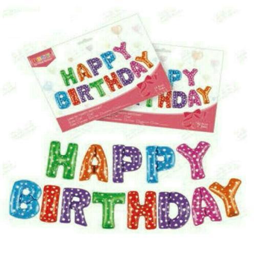 Jual Balon foil huruf set happy birthday / balon happy birthday Balon ...