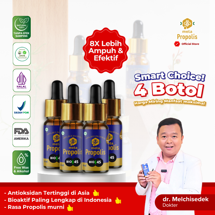 Jual [Smart Choice] MetaPro Propolis 4 Botol – Pilihan Hemat untuk ...