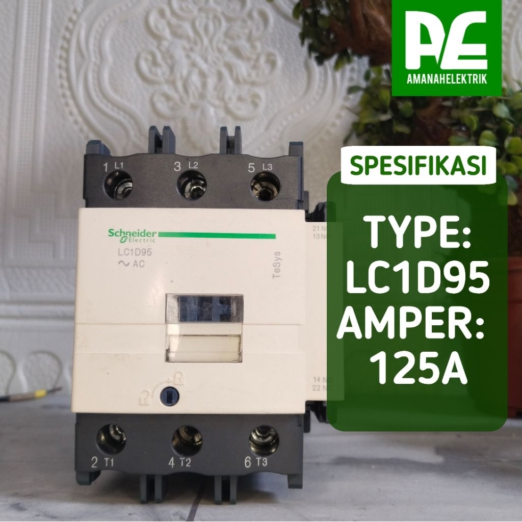 Jual KONTAKTOR CONTACTOR TYPE LC1D95 125A COIL 220V | Shopee Indonesia