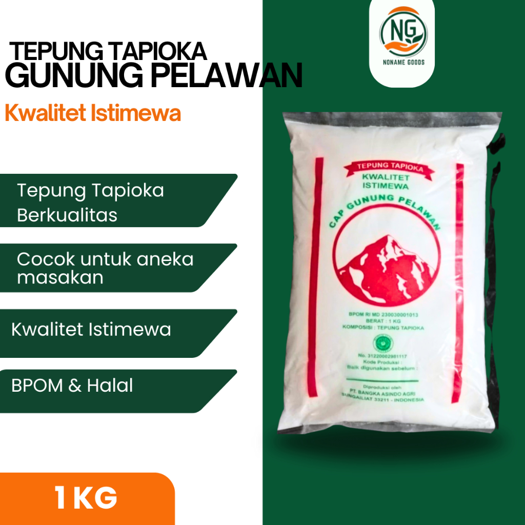 Jual TEPUNG TAPIOKA 1 KG CAP GUNUNG PELAWAN NEW TEPUNG KANJI TEPUNG ACI ...