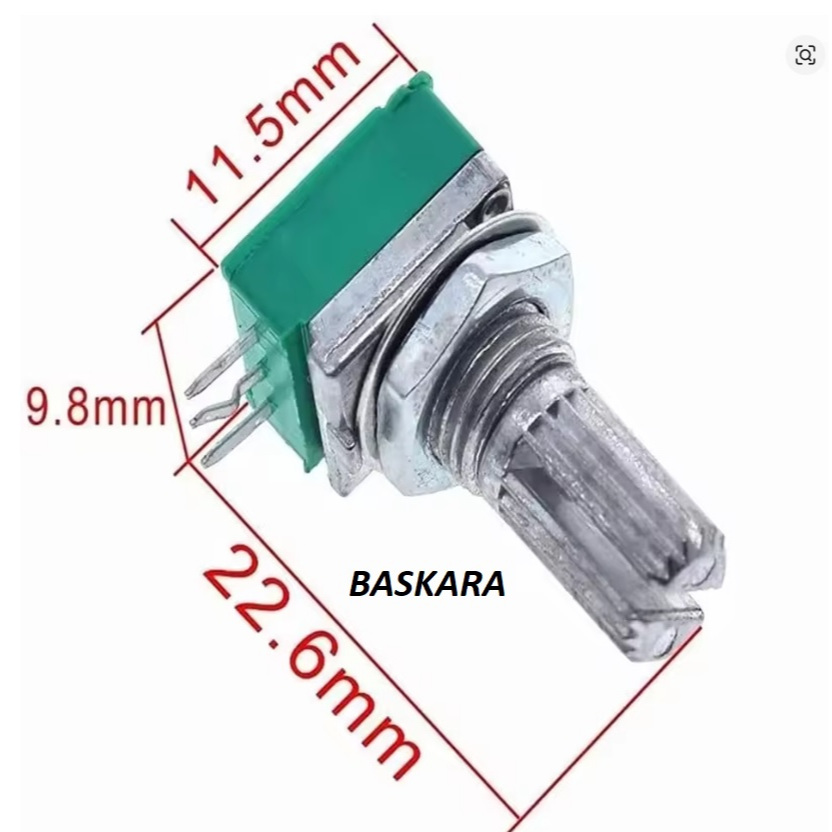 Jual Potensio Mono Hijau Potentiometers Segi Hijau RK097 RK097N 3Pin ...