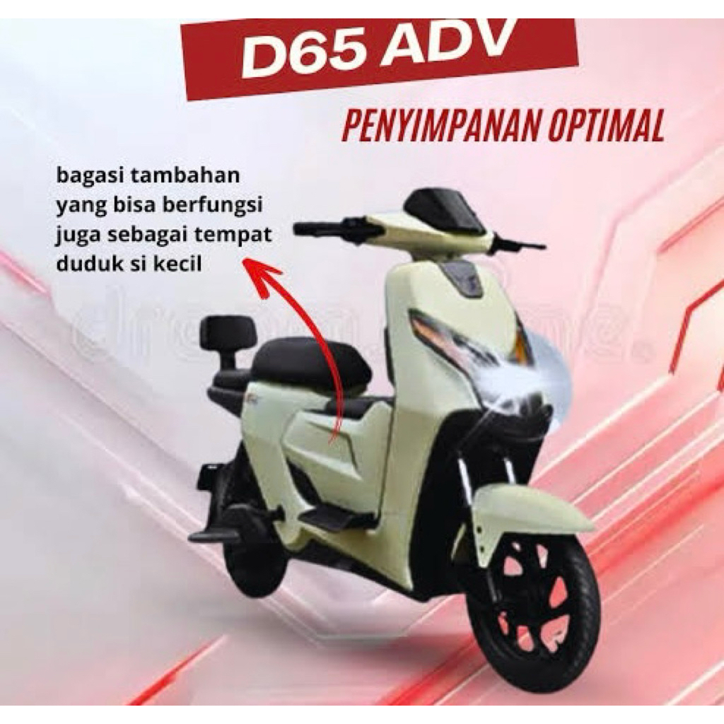 Jual SEPEDA LISTRIK D60 / D65 / D65 ADV / D70 / D75 / T65 Lithum 500 WATT TERBARU GARANSI RESMI ...