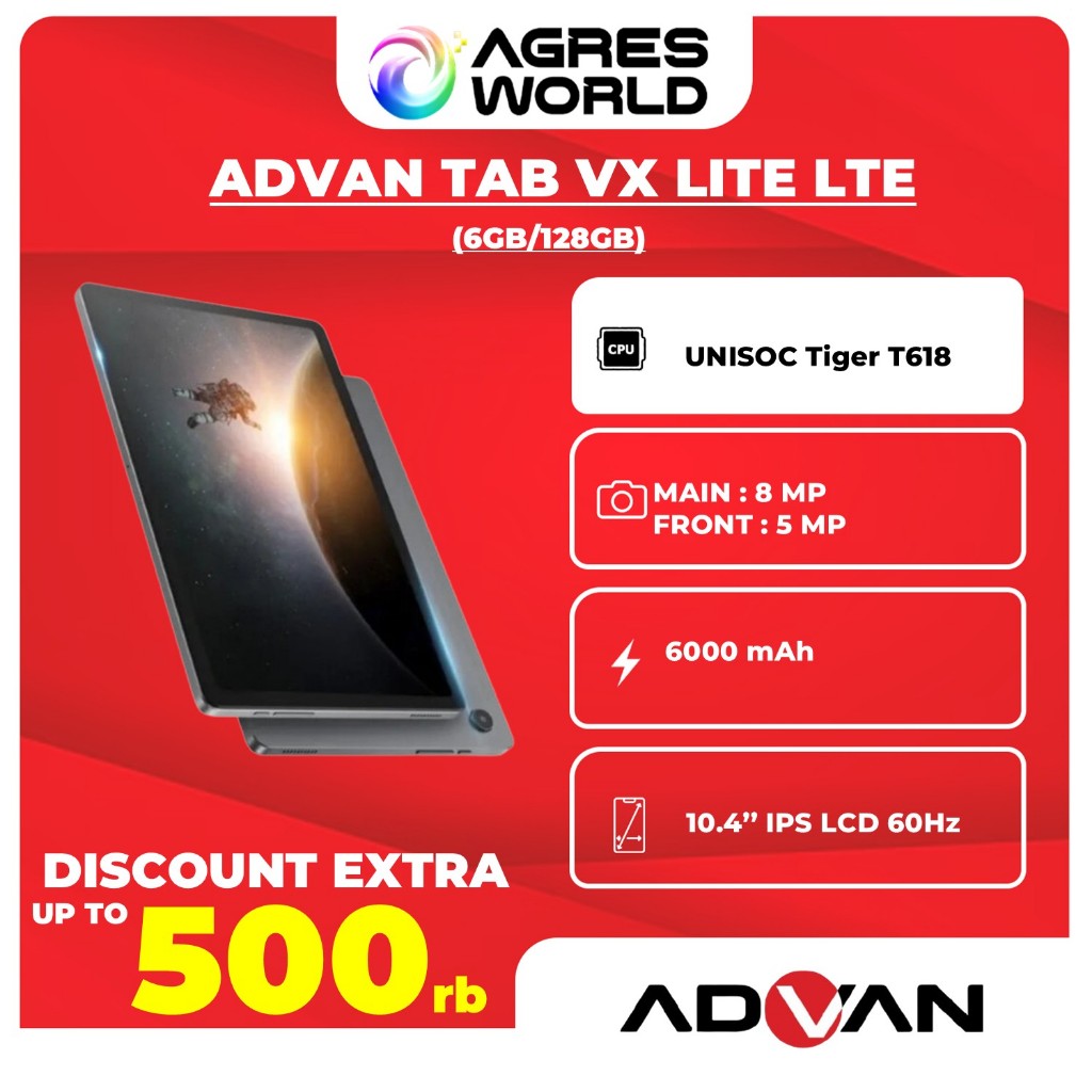 Jual ADVAN TAB VX LITE 10.4” Octa Core 2.0Ghz Unisoc Tiger T618 6000mAh ...