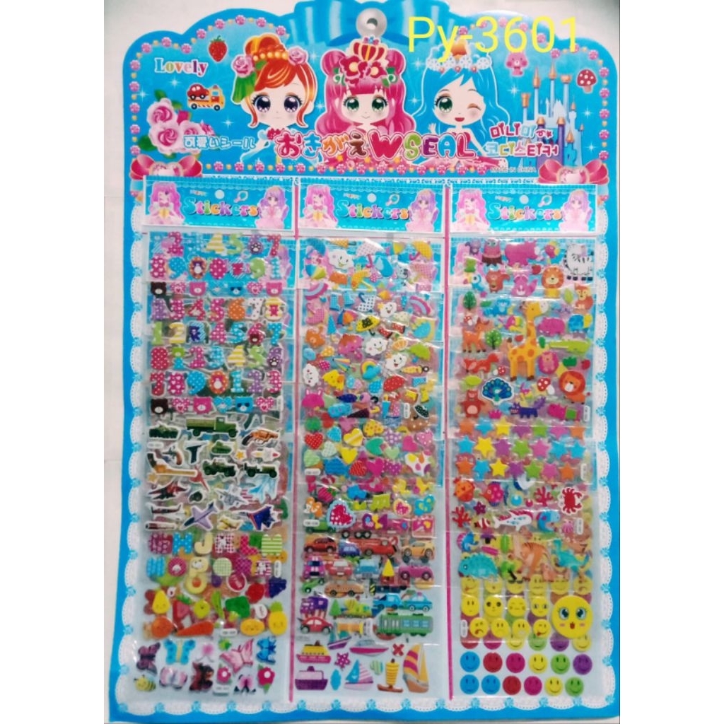 Jual sticker timbul lucu/sticker karakter/sticker anak lucu ( 1 layer ...