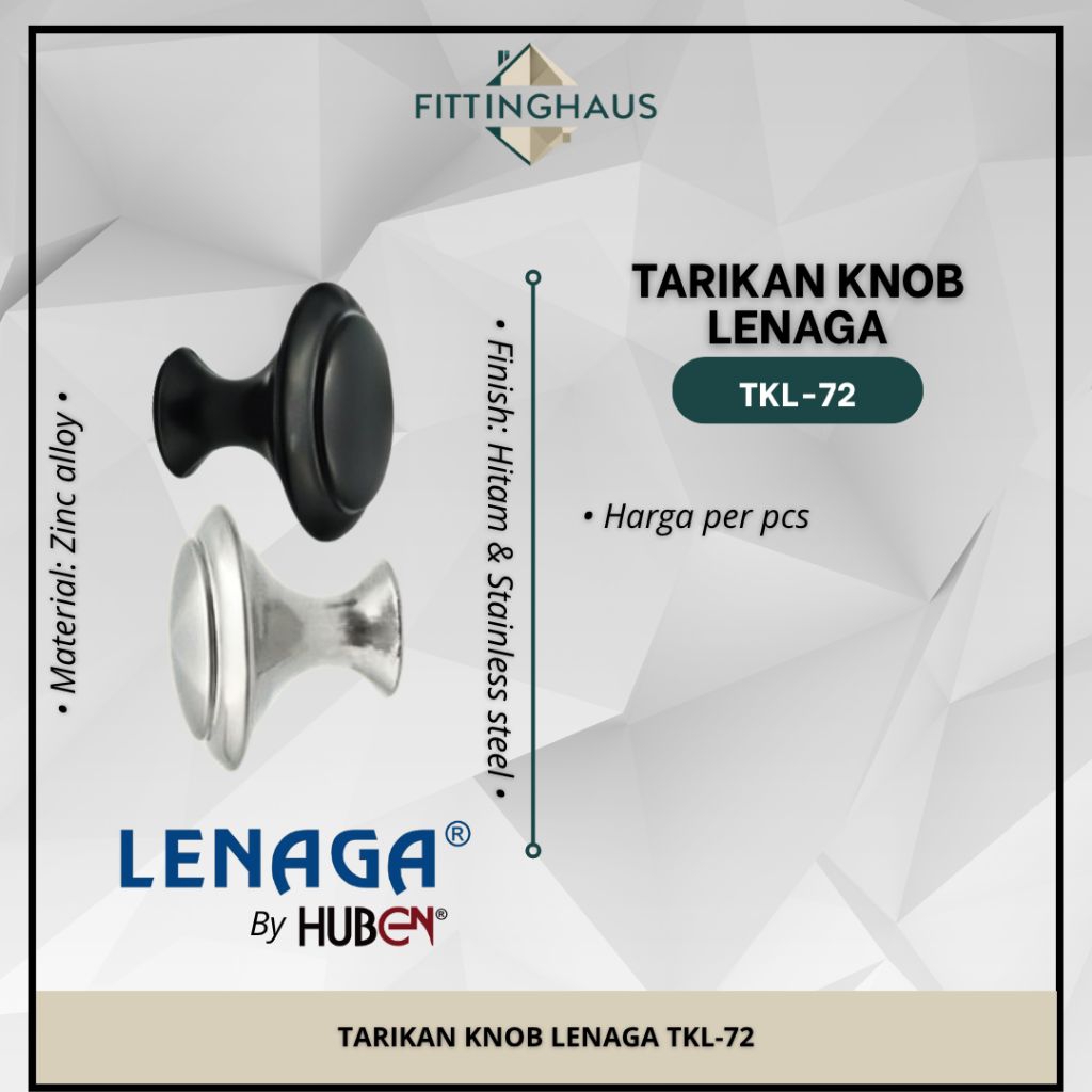 Jual Tarikan Knob Lenaga by Huben TKL-72 Handle Lemari Laci Tarikan ...