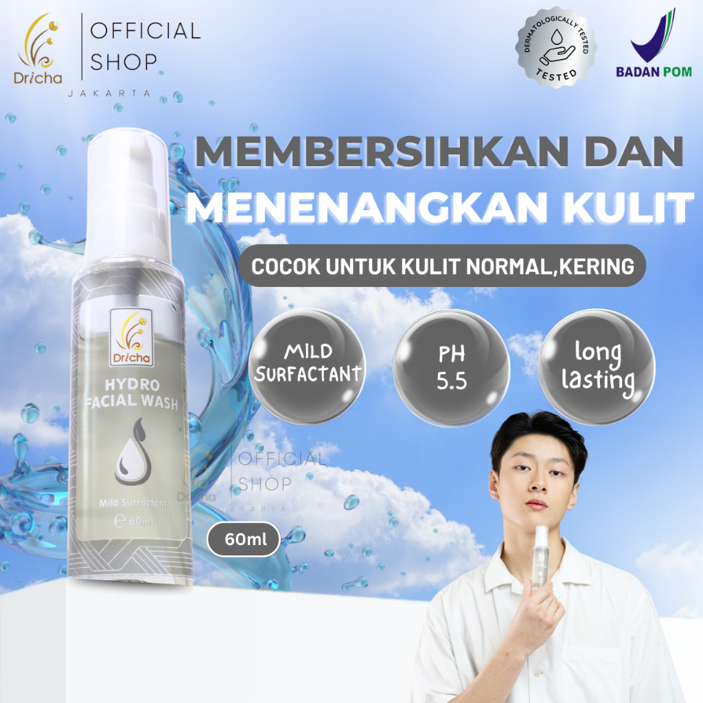 Jual DRICHA HYDRO FACIAL WASH (Normal,Dry,Sensitive Skin) | Shopee ...