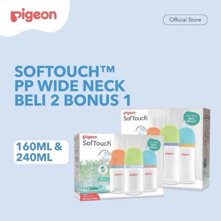 Jual PIGEON BOTTLE SOFTOUCH PERISTALTIC PLUS BOTOL SUSU PP WIDE NECK 160ml / 240ml / 330ml ...