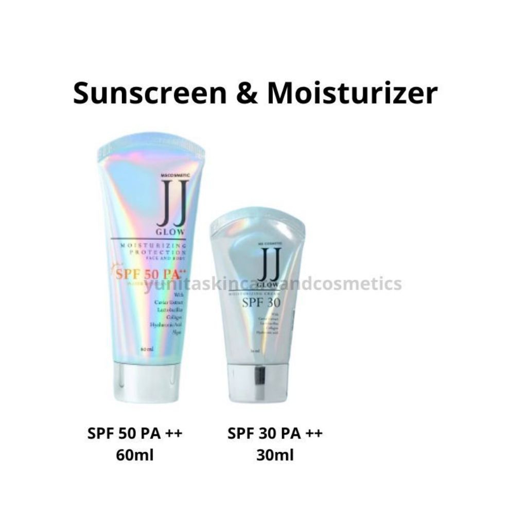 Jual JJ GLOW SUNSCREEN & MOISTURIZER SPF 50 PA ++ & SPF 30 PA ++ | 60ML & 30ML | Shopee Indonesia
