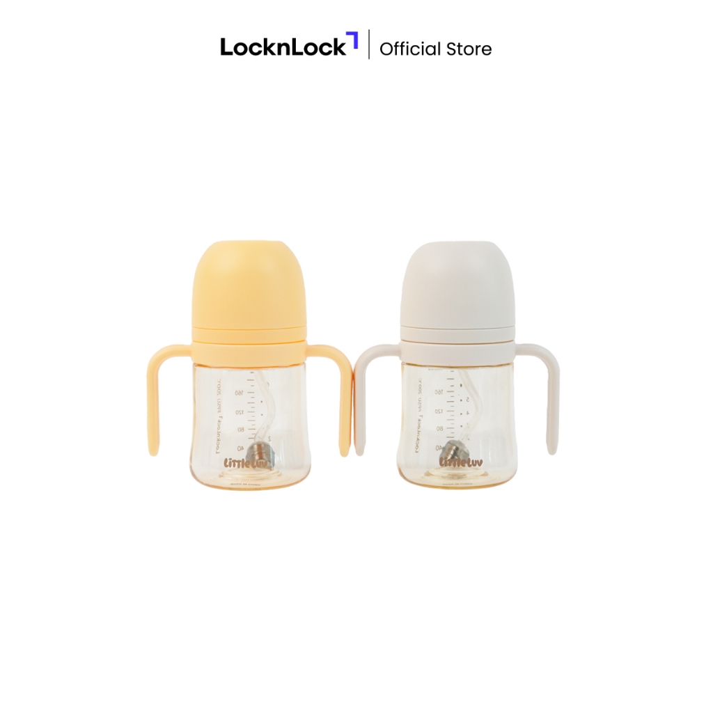 Jual Little Luv by LocknLock Botol Minum Bayi First PPSU Double Handed Straw Cup 280ml - HAP914 ...