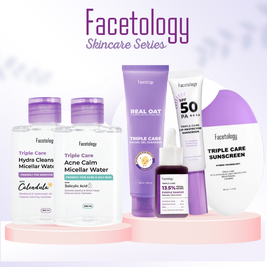 Jual Facetology Triple Care Sunscreen/ Acne & oily Sunscreen /Tinted ...