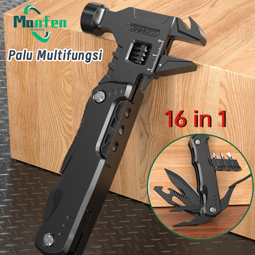 Jual Palu Multifungsi Serbaguna 16 In 1 Tang Pisau Lipat Palu Portabel ...