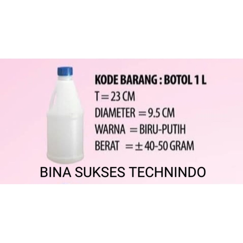 Jual BOTOL 1 LITER JERRYCAN JERIGEN DRIGEN PUTIH BARU PLASTIK 1L 1 L 1 ...
