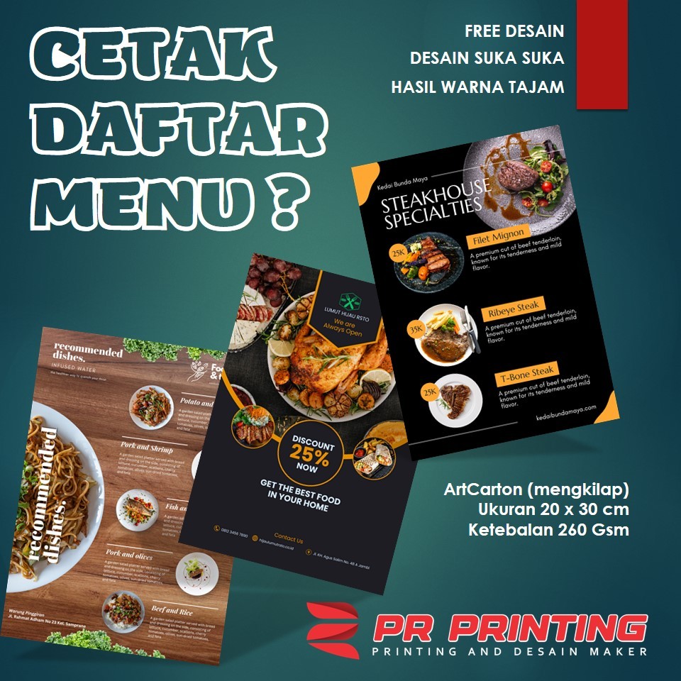 Jual CETAK DAFTAR MENU (PRINT MENU MAKANAN/MINUMAN/CAFE/RESTO/WARUNG ...