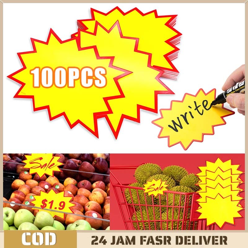Jual Isi 100 Kertas Tag Kartu Promo Label Harga Pop Card Sale Price Tag ...