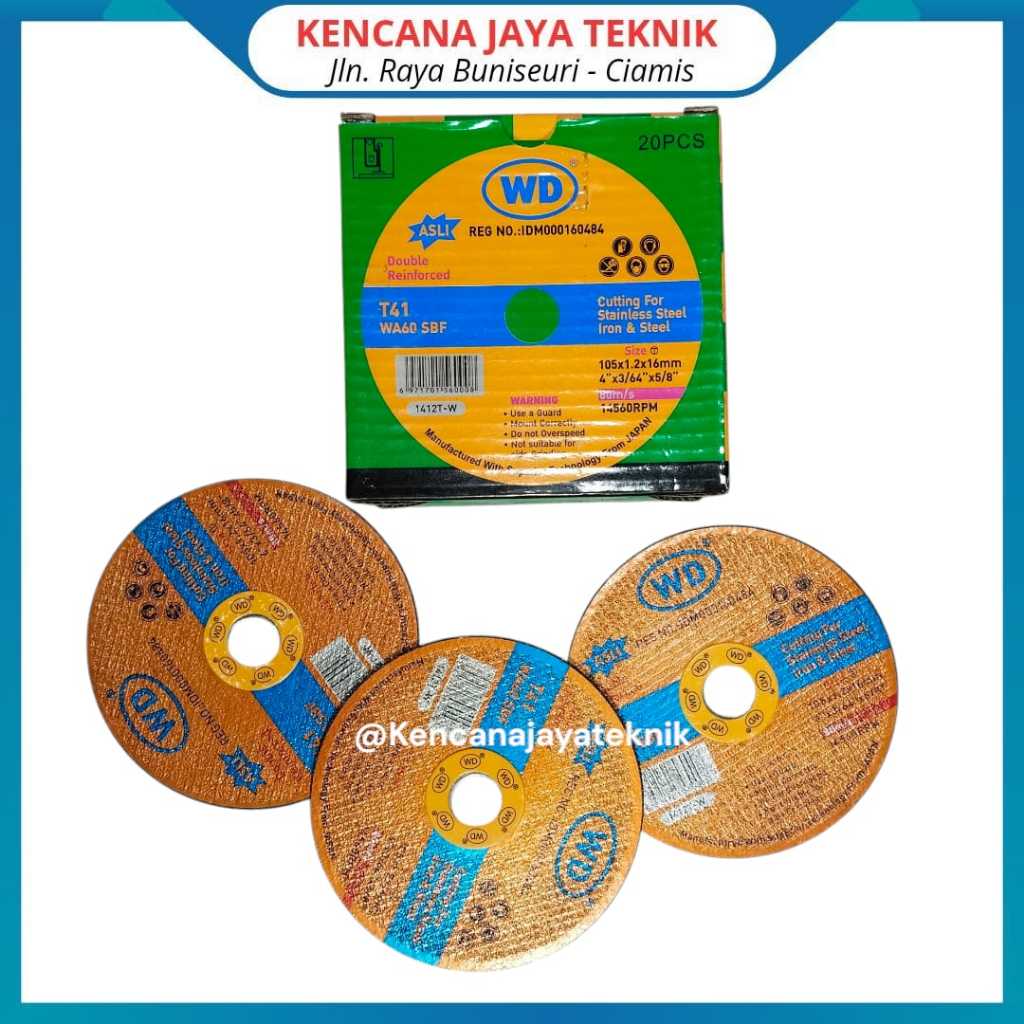 Jual Cutting wheel WD 4" Mata Pisau Potong Besi Dll Isi 20 Pcs | Shopee ...