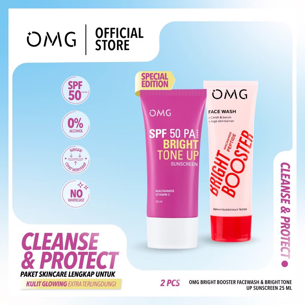 Jual [BEST SELLER BUNDLE] OMG Bright Booster Super Glow Kit (Tone Up ...