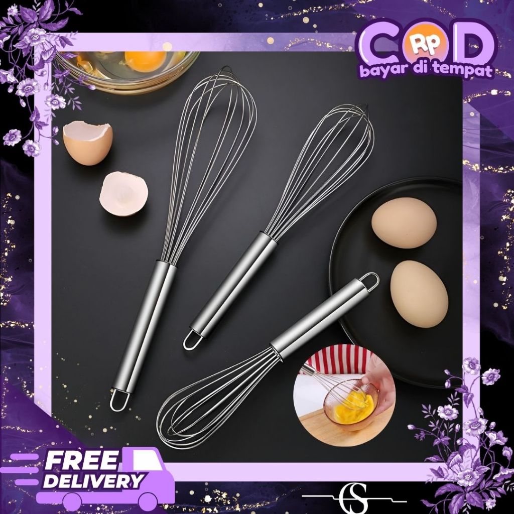 Jual Whisk Stainless / Pengocok Telur Stainless Whisk Egg Manual Mixer ...