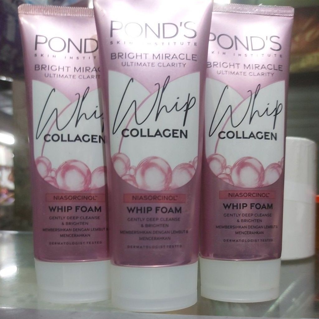 Jual ponds facial whip foam collagen 100g pink | Shopee Indonesia
