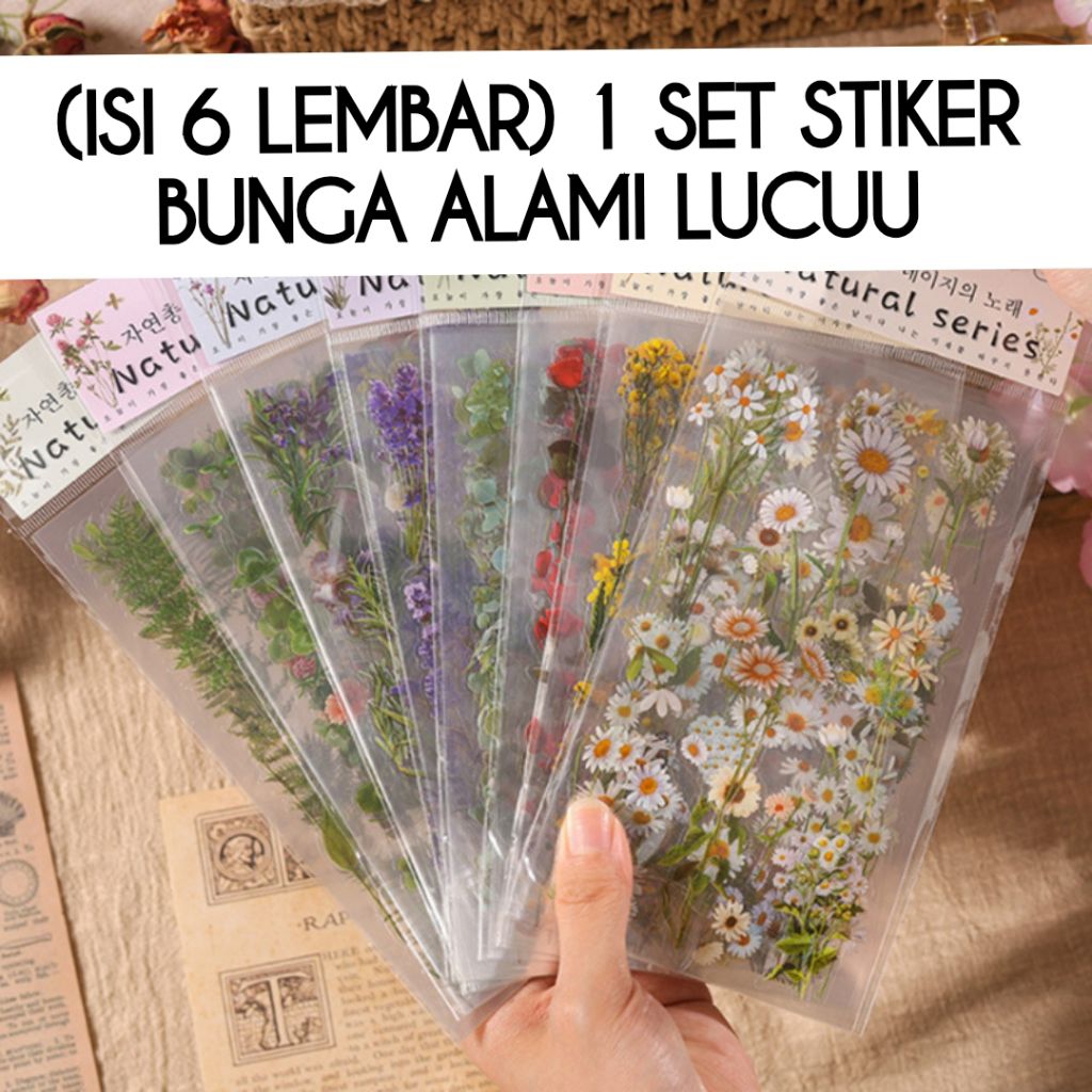 Jual (ISI 6 LEMBAR) STIKER BUKU BUNGA UNTUK JOURNALING / STIKER ...
