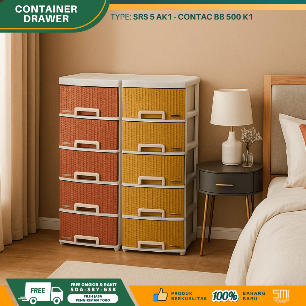 Jual Container Drawer Rotan Napolly 5 Susun SRS 5 AK1 - Contac BB 500 ...