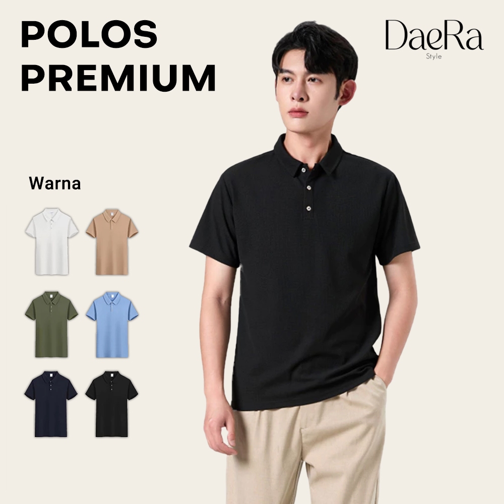 Jual Kaos Kerah Polo Shirt Polos Pria Premium Pakaian Cowok Kerah ...