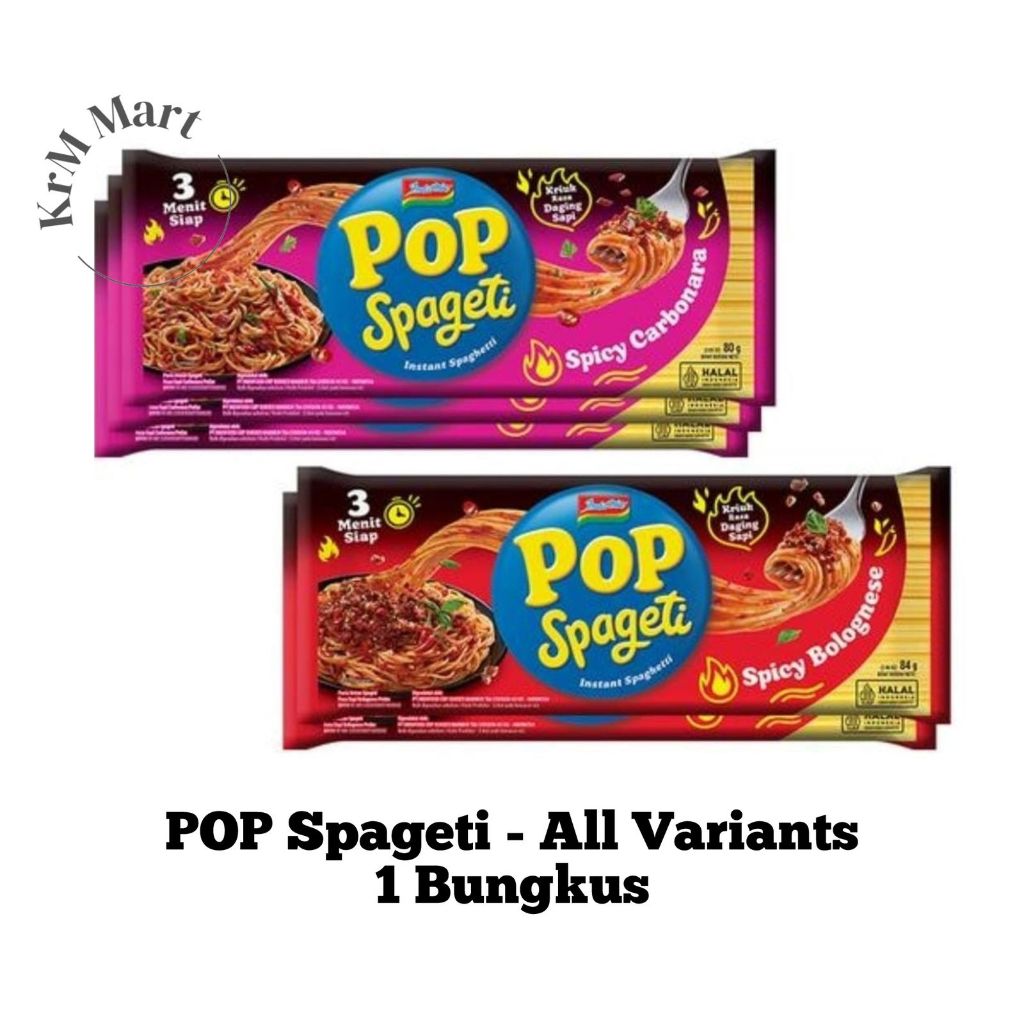 Jual Pop Spageti All Varian 1 bungkus Spicy Carbonara Bolognese ...