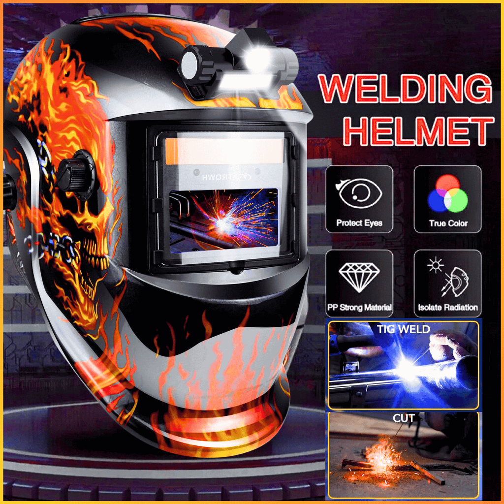 Jual COD Helm Kedok Las Full Face Ototmatis Gelap Terang Auto Darkening ...