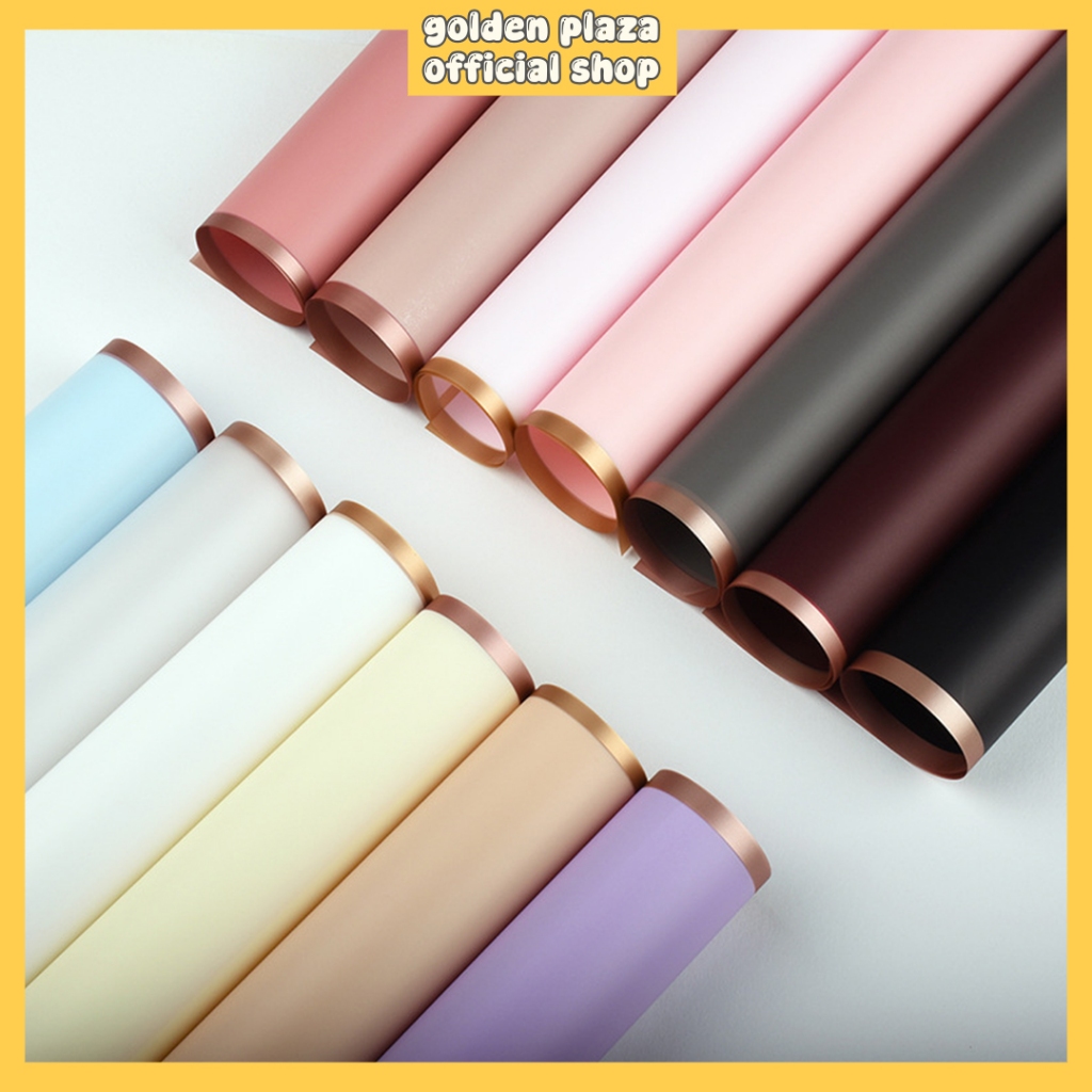 Jual Kertas Buket Bunga List Gold Flower Wrapping Paper List Gold Tebal ...