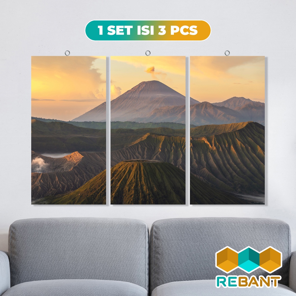 Jual REBANT Hiasan Dinding SET Gunung (15x30cm) ISI 3 Pajangan Dinding ...