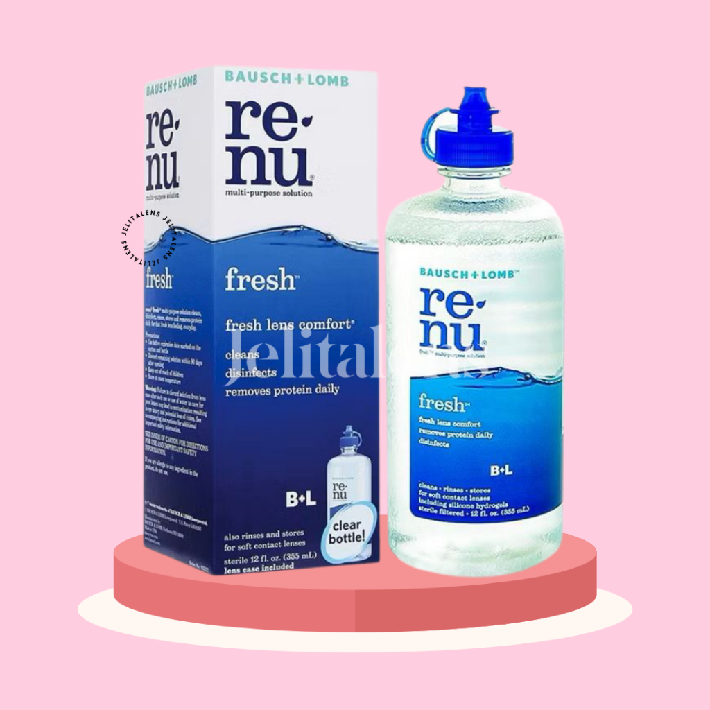 Jual Cairan Pembersih Softlens RENU Fresh 355ml / Cairan Soflens Renu ...