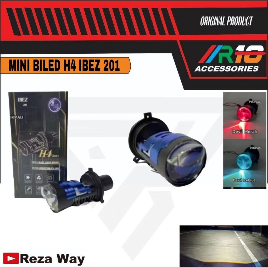 Jual LAMPU H4 IBEZ 201 + DEMON LAMPU UTAMA MINI BILED LASER | Shopee ...