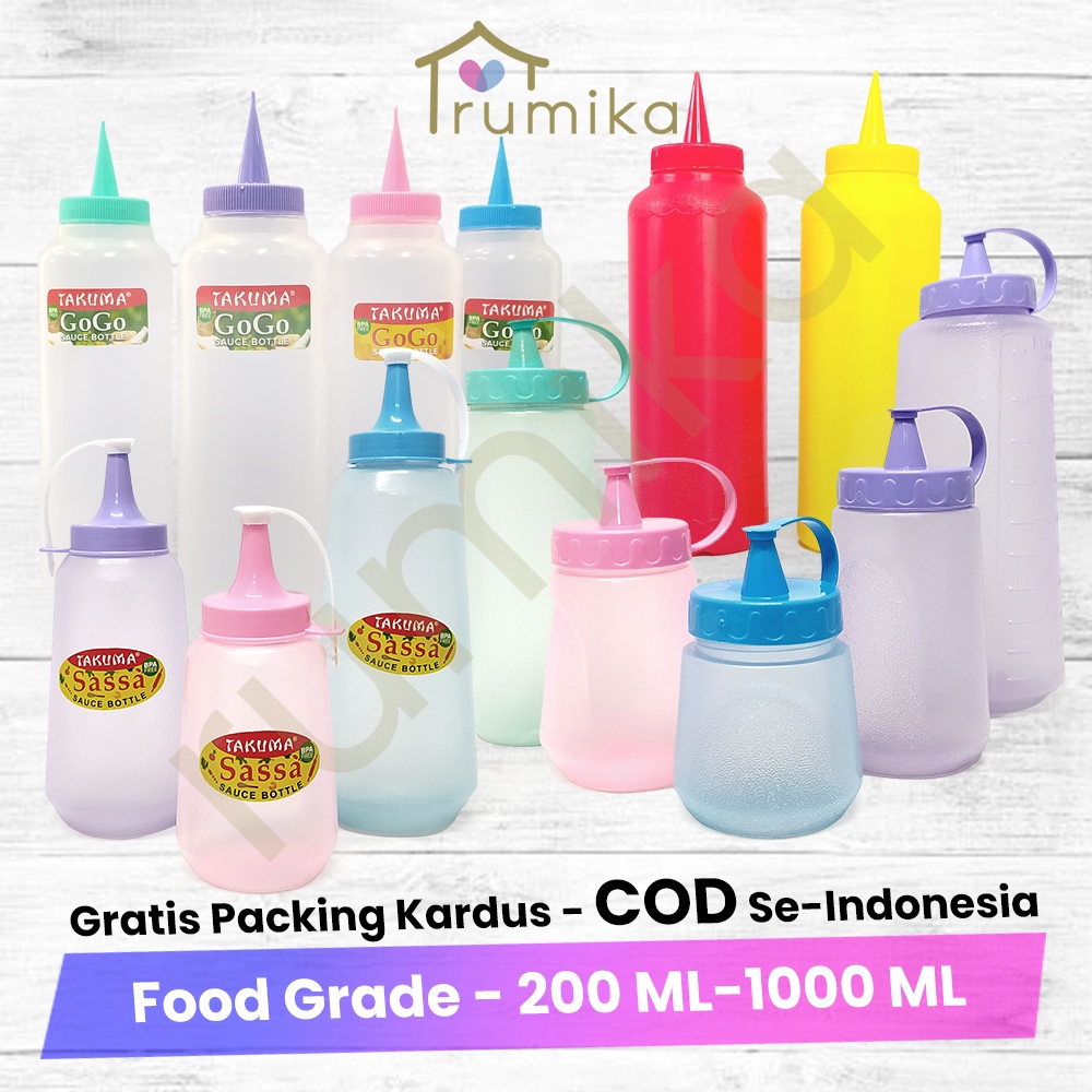 Jual Tempat Saos Mayo Sauce Cuka Sassa / Botol Mayonaise Dengan Tutup ...